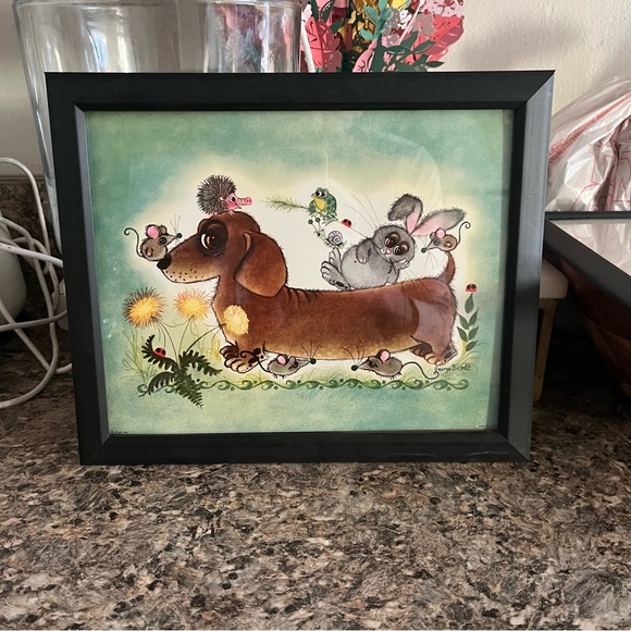 Art | Vintage George Buckett Dachshund Weenie Dog Litho Print In Frame ...